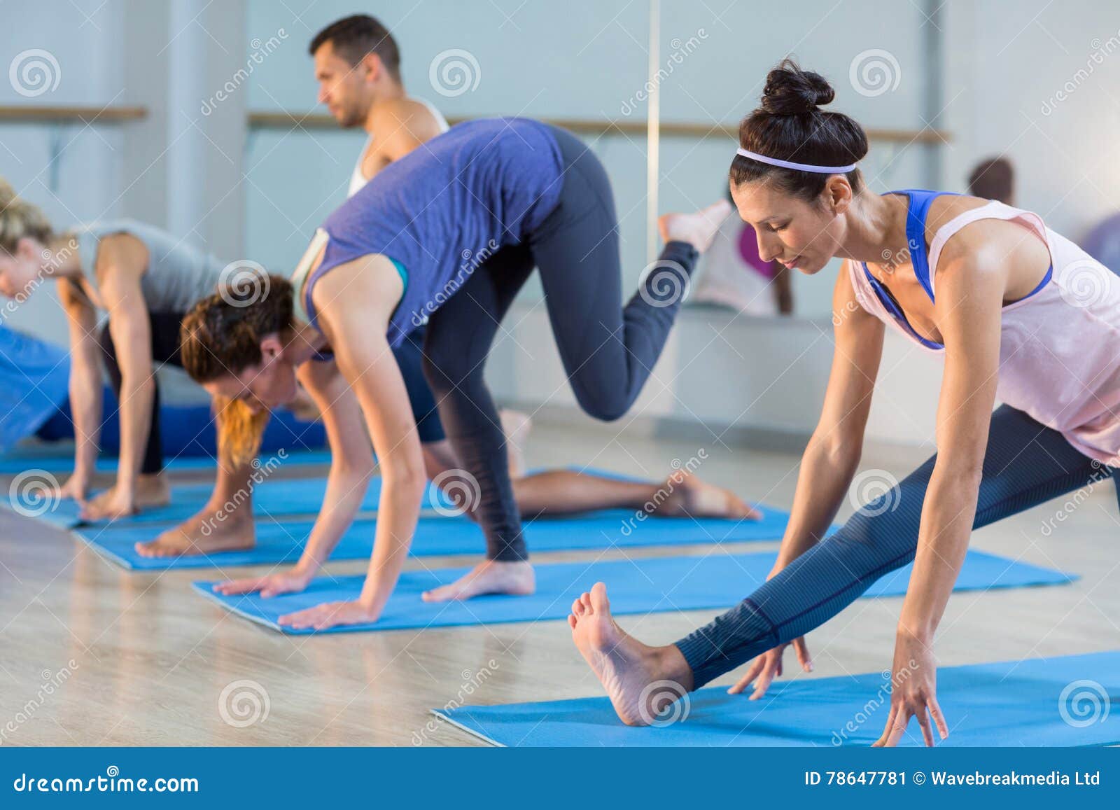 Group of People Performing Stretching Exercise Stock Image - Image of ...