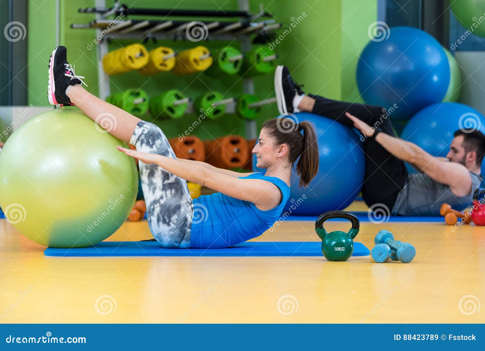 Group of People in a Pilates Class at the Gym Stock Image - Image of ...