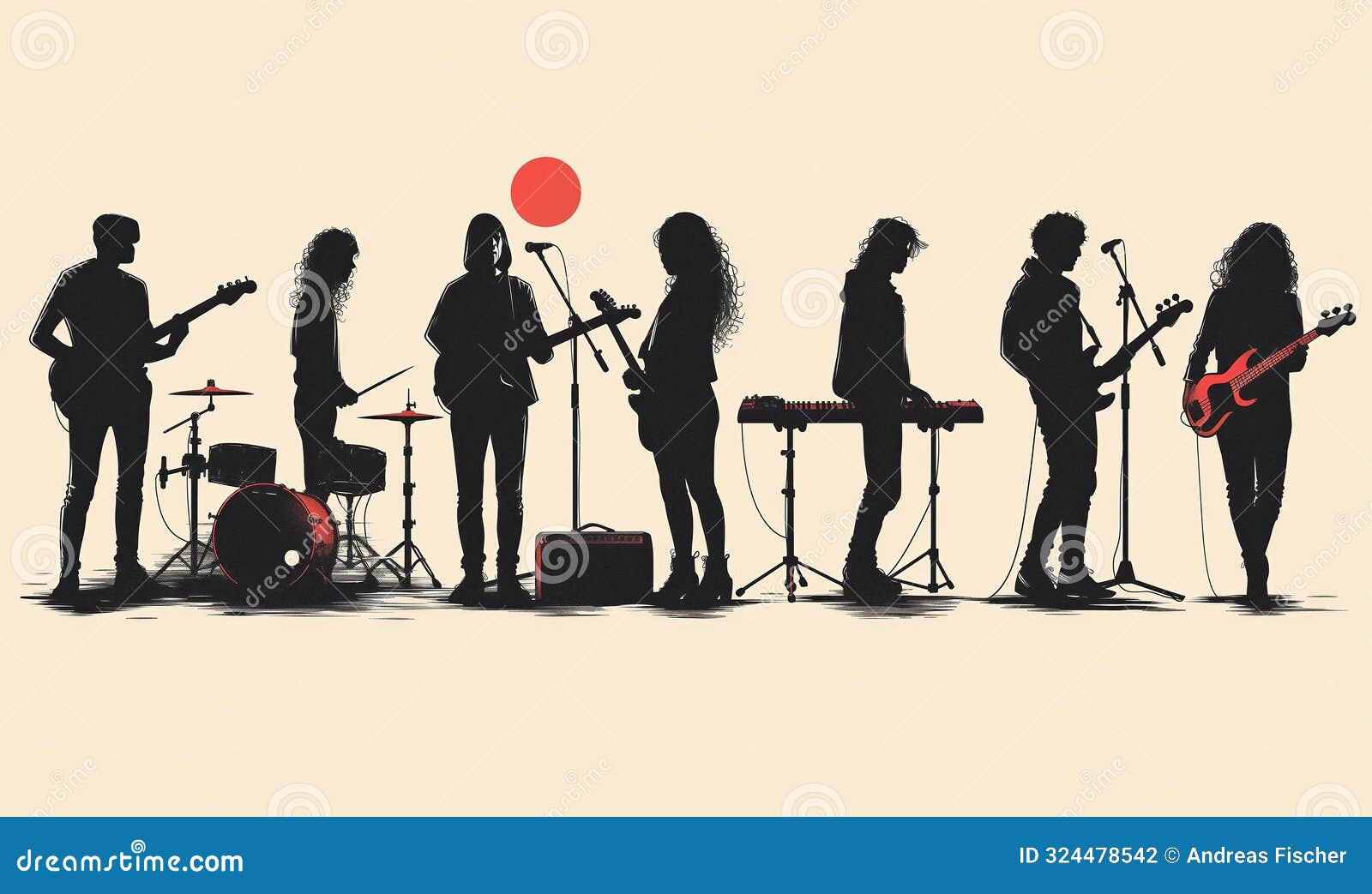 A Group of People Play Musical Instruments. Stock Photo - Image of ...