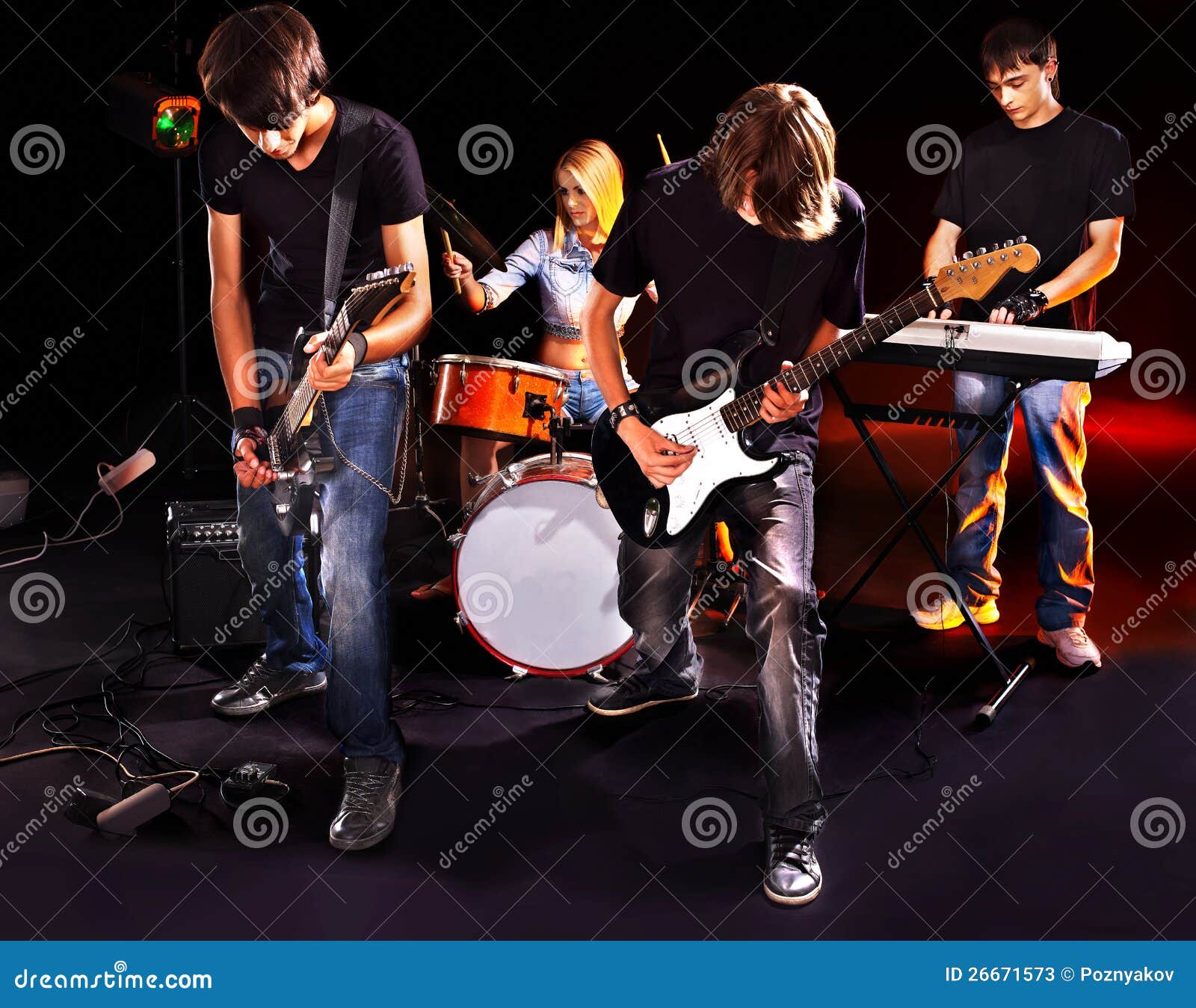 Group People Playing Guitar. Stock Image - Image of concert, event ...