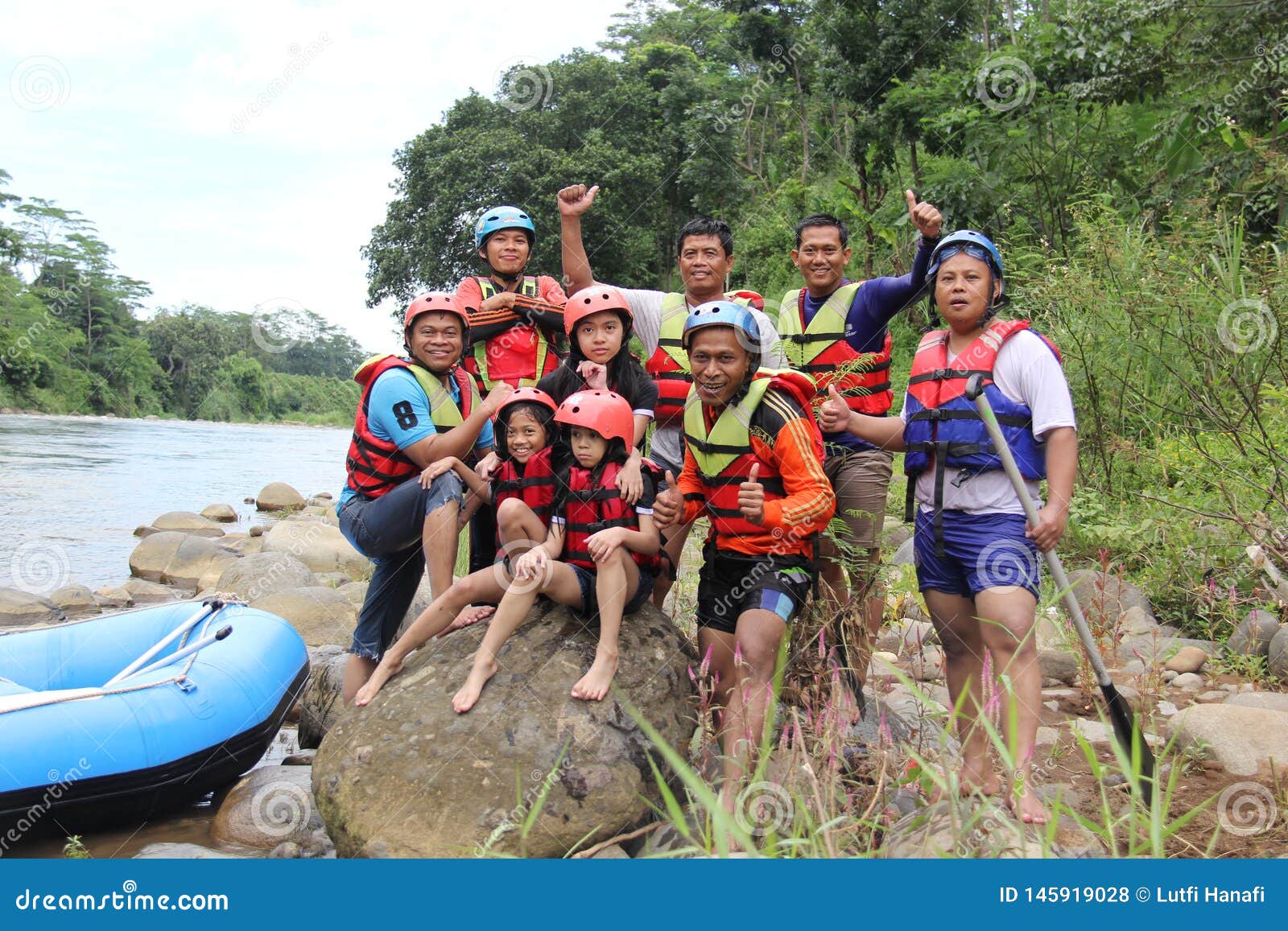 Group of People Playing Rafting on a River that Has a Heavy Flow ...