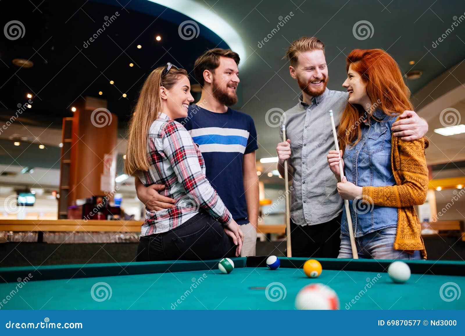 Group of People Playing Snooker Stock Image - Image of people, number ...