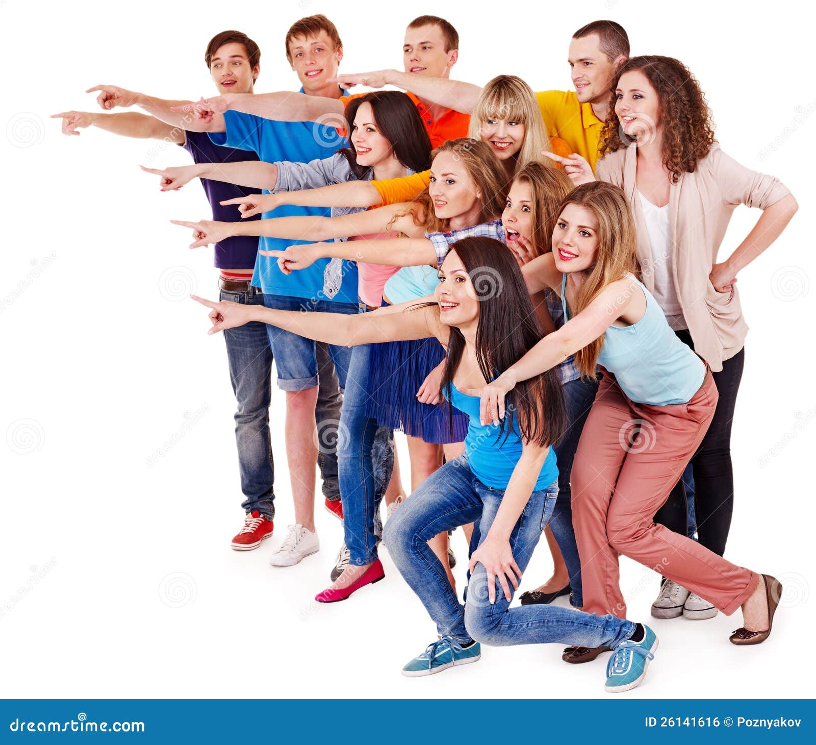 Group people pointing. stock photo. Image of friendship - 26141616