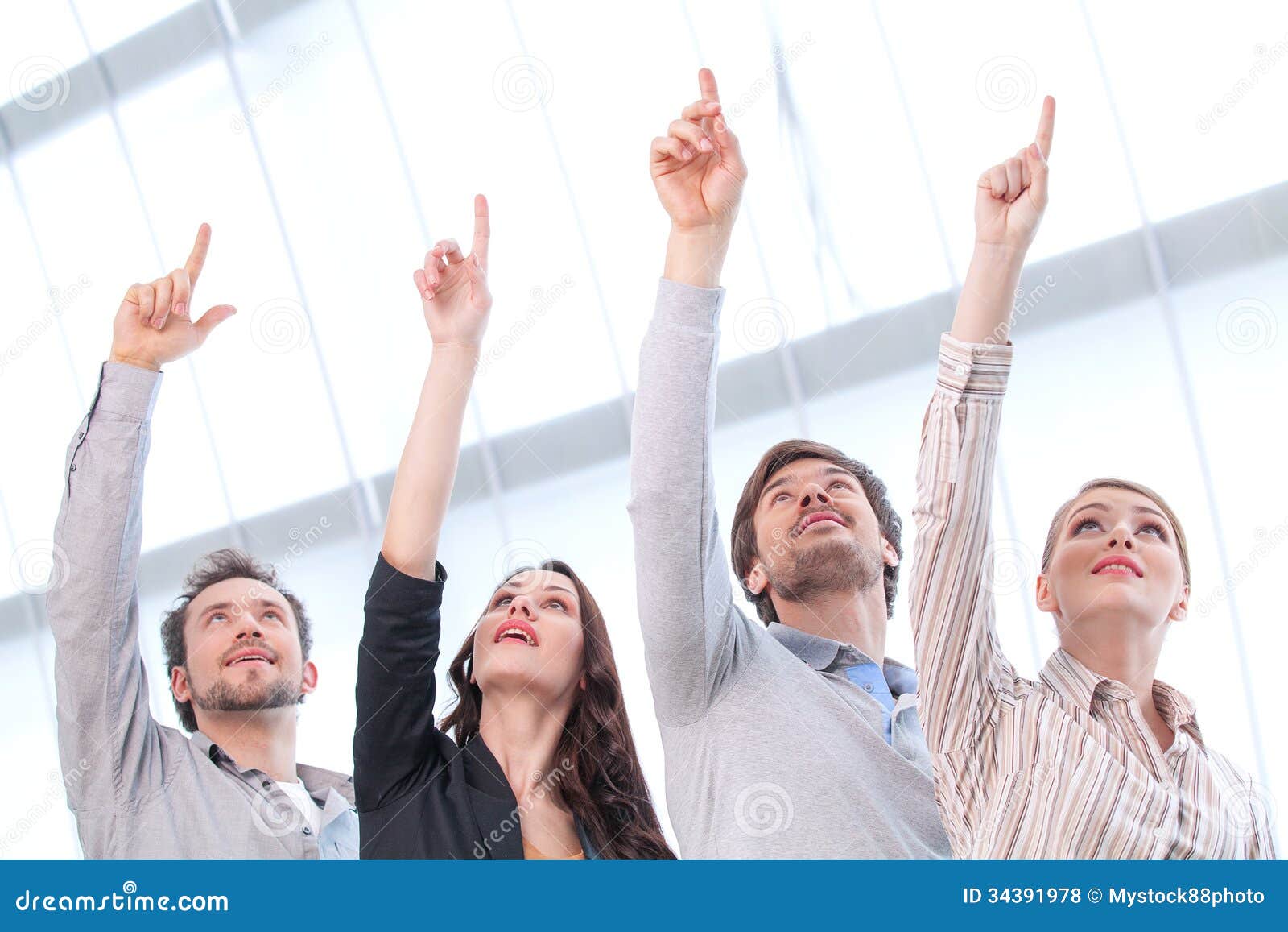 Group of People Pointing at Something. Stock Photo - Image of ...