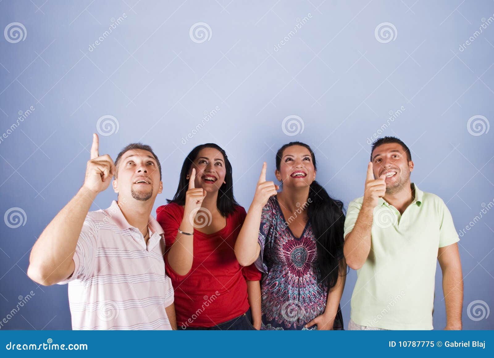 People Looking Up And Pointing