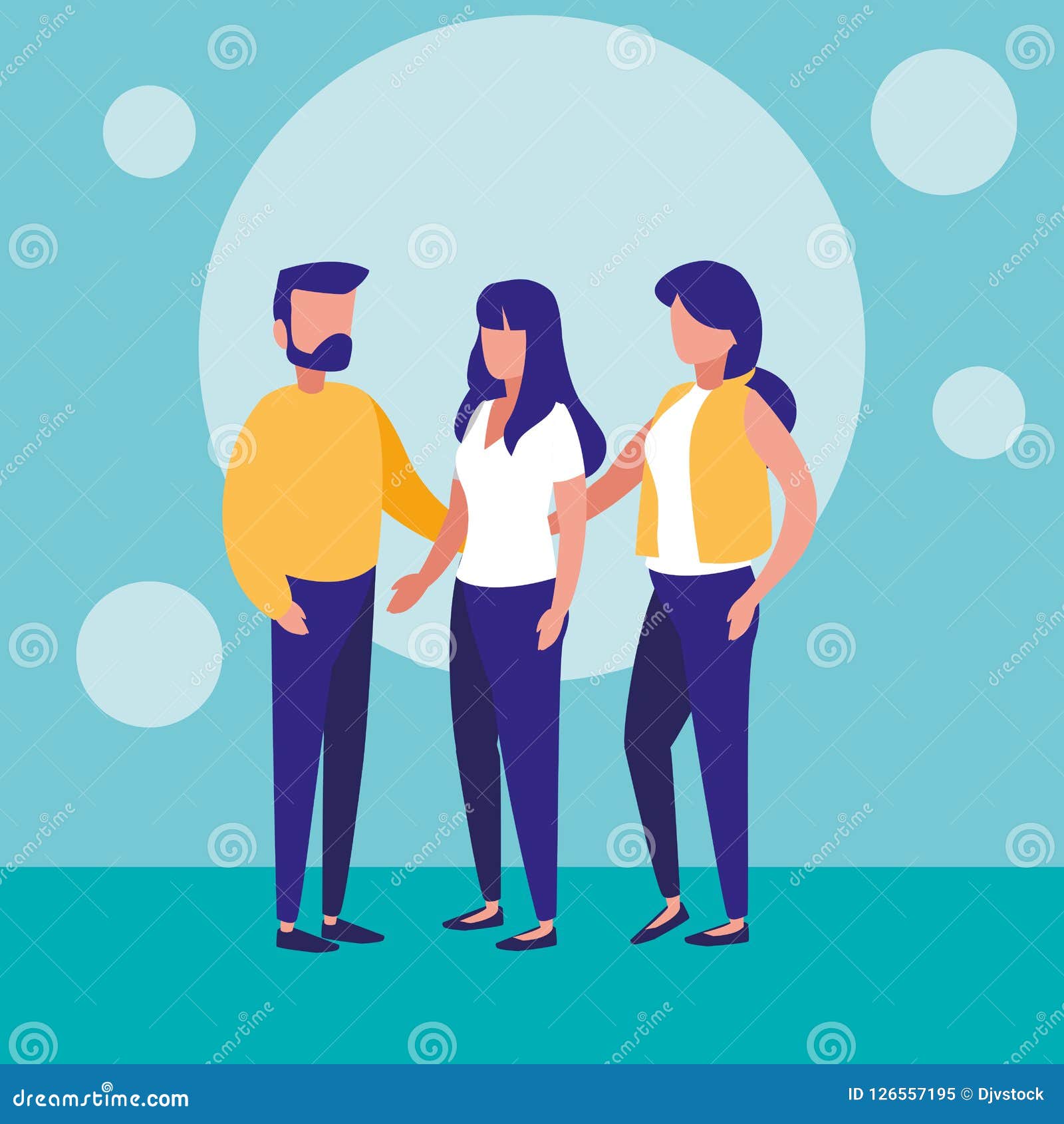 Group of People Posing Characters Stock Vector - Illustration of ...