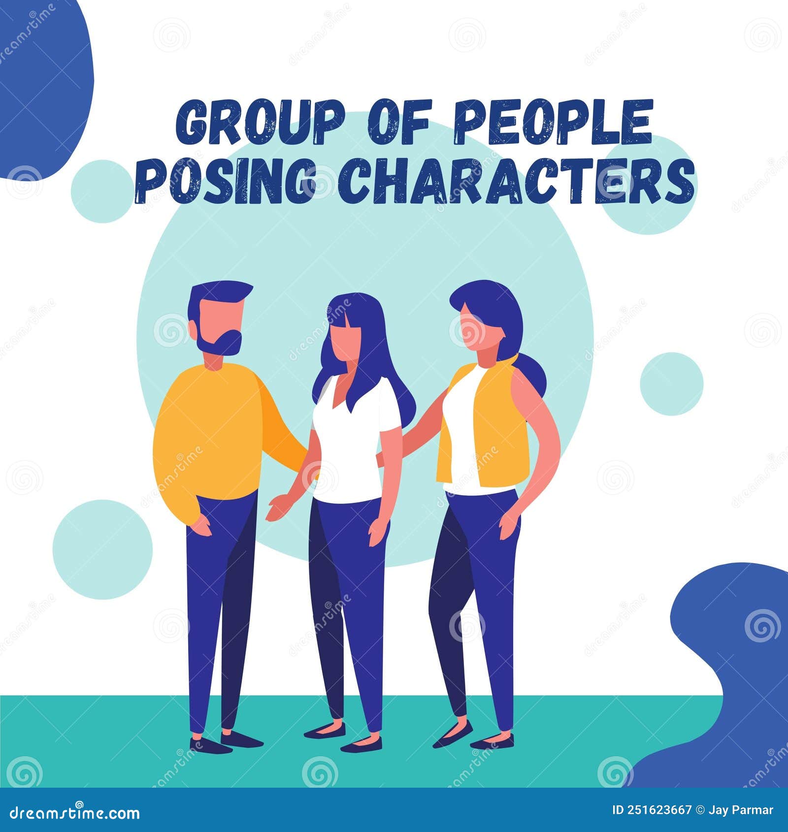 Group of People Posing Characters Illustration Instagram Posts Stock ...
