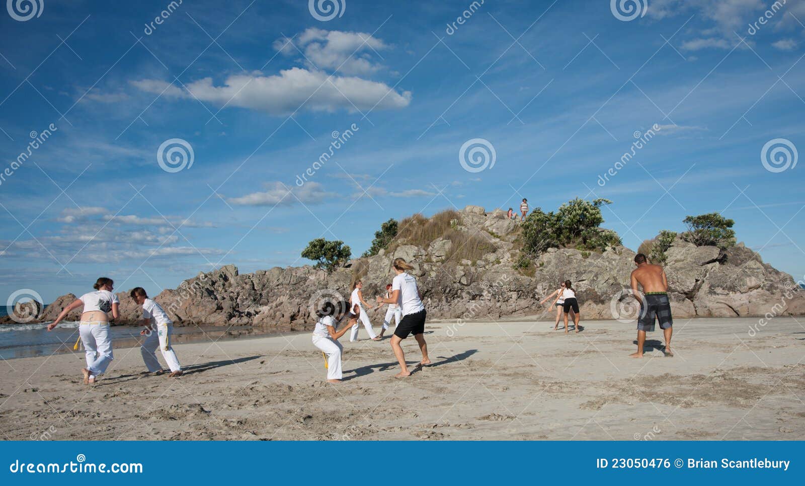 Group of People Practice Capoeira on Beach. Editorial Photo - Image of ...