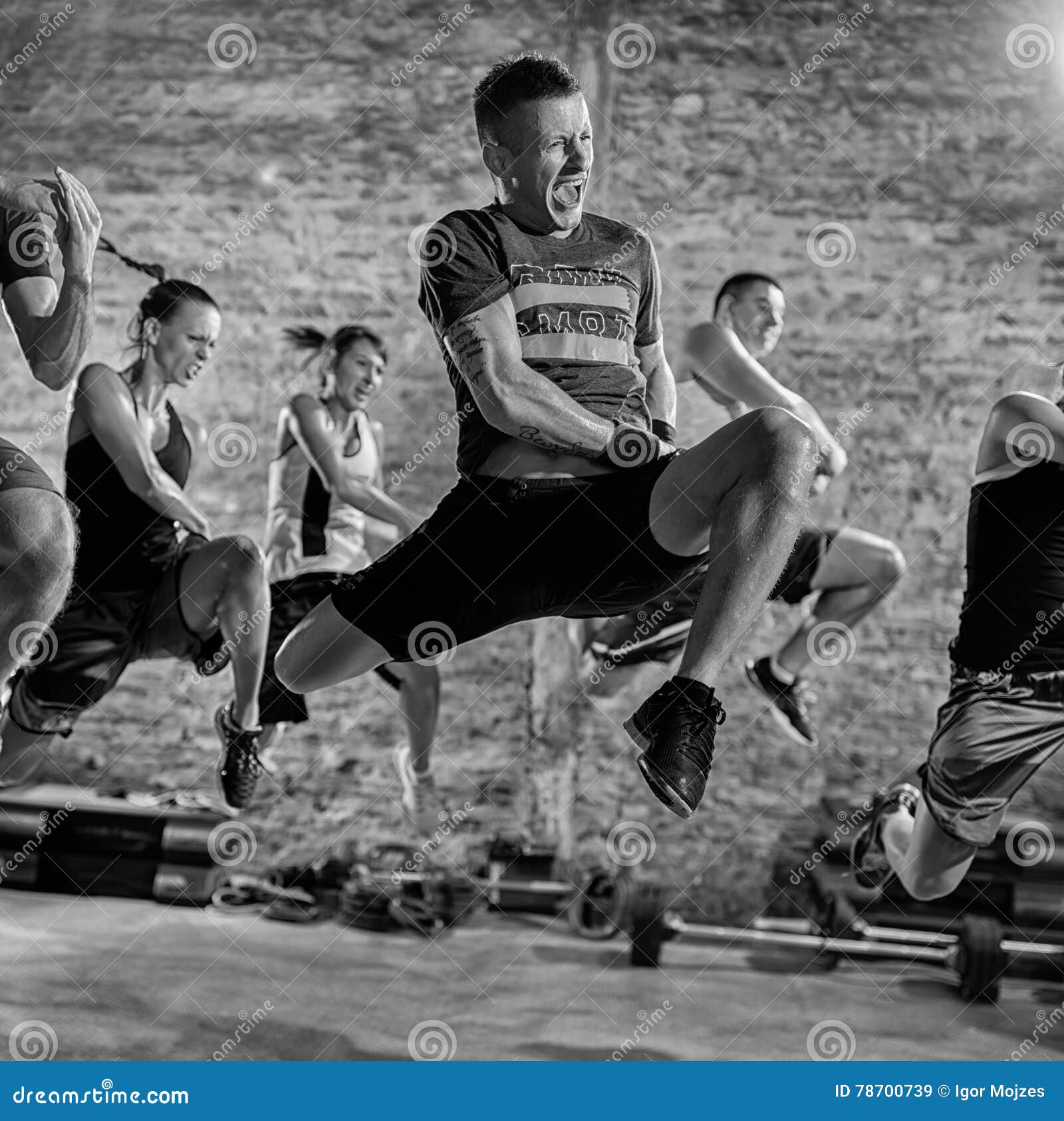 Group of People Practicing Cardio Fitness Exercise Stock Image - Image ...