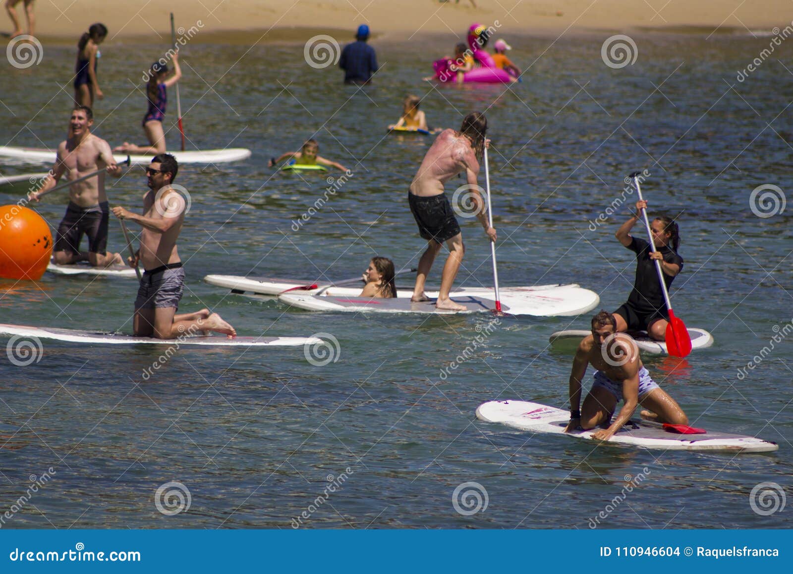 Group of People Practicing Paddle Editorial Stock Image - Image of ...