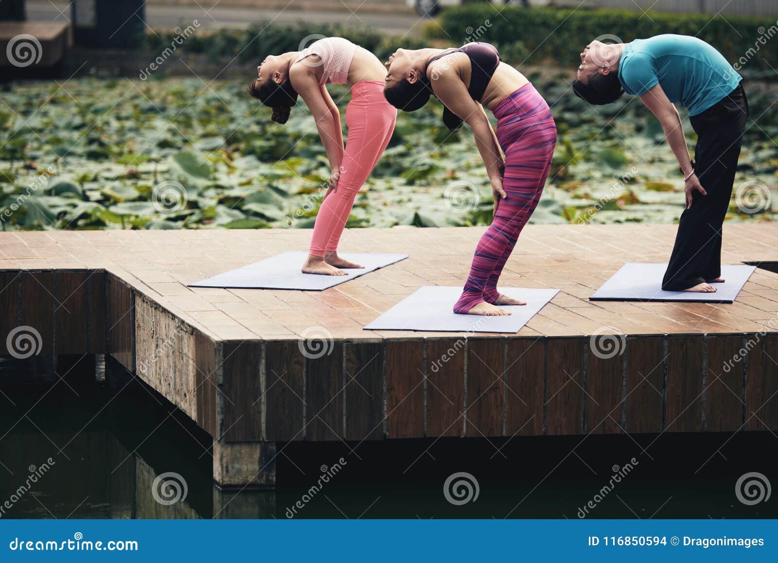 Practicing yoga stock photo. Image of outdoors, morning - 116850594
