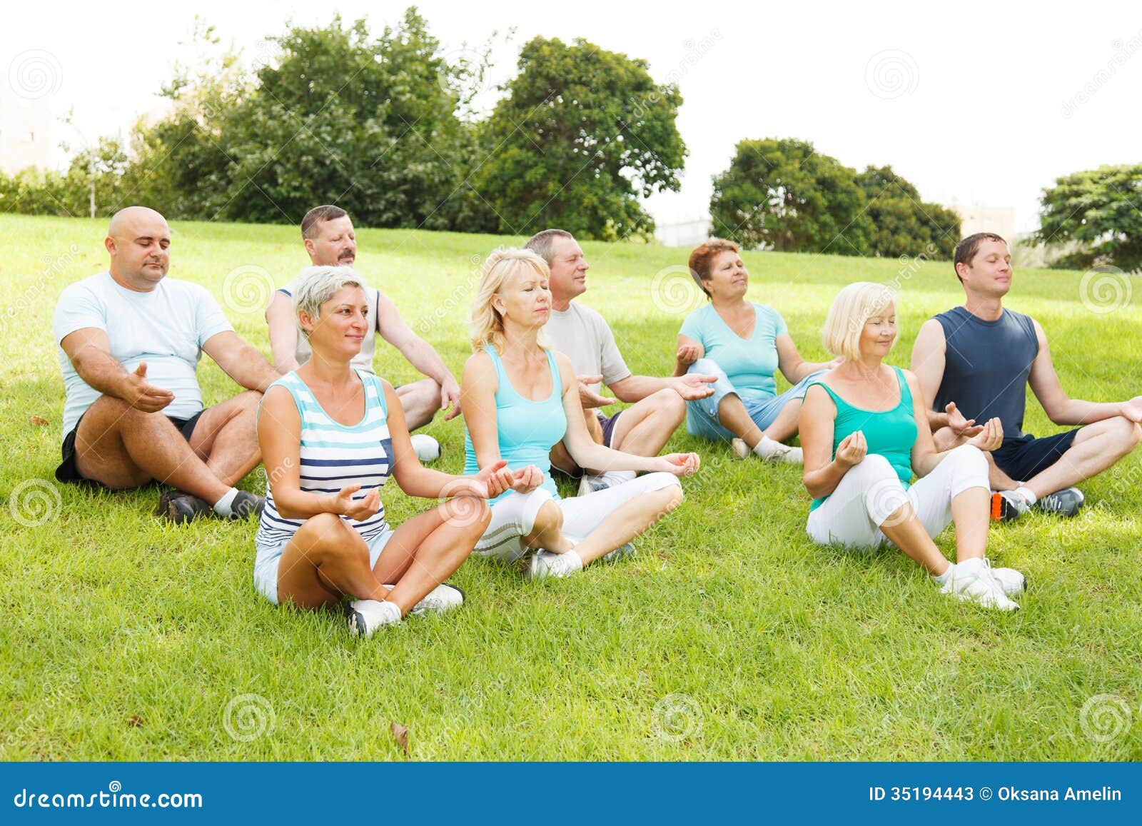Group of People Practicing Yoga Stock Image - Image of leisure, adult ...