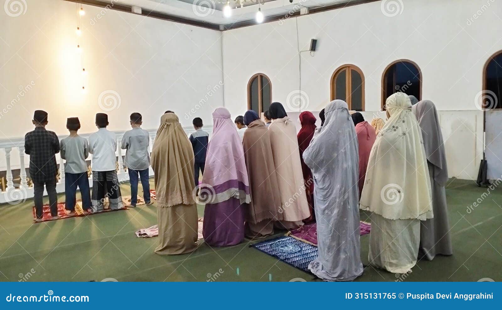 A Group of People Praying Together in a Mosque Editorial Image - Image ...