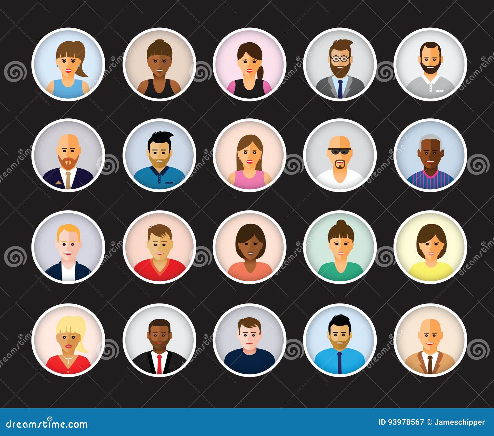 Group of people profiles stock vector. Illustration of diversity - 93978567