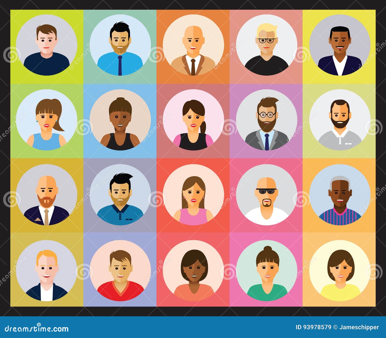 Group of people profiles stock vector. Illustration of elegant - 93978579