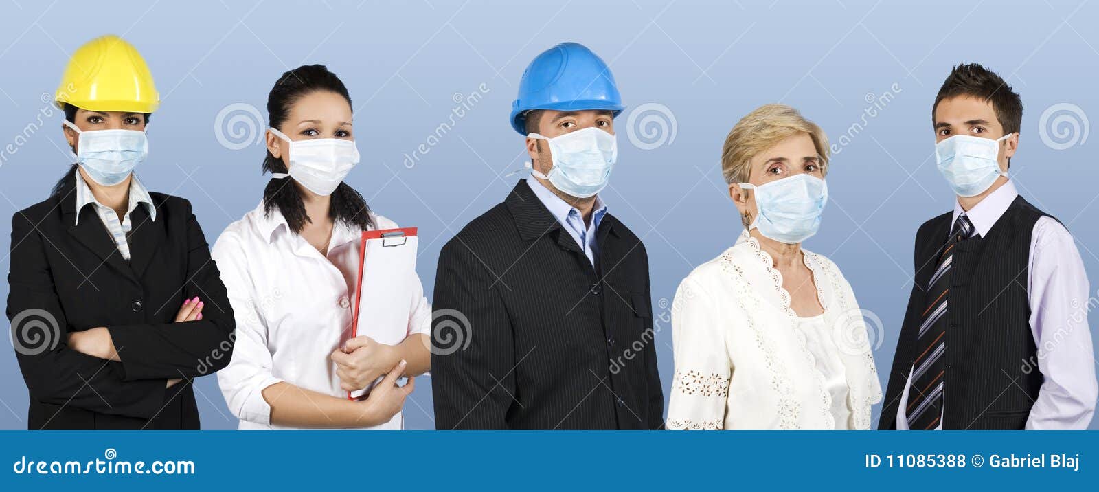 Group of People Protect from Flu Stock Photo - Image of concept ...