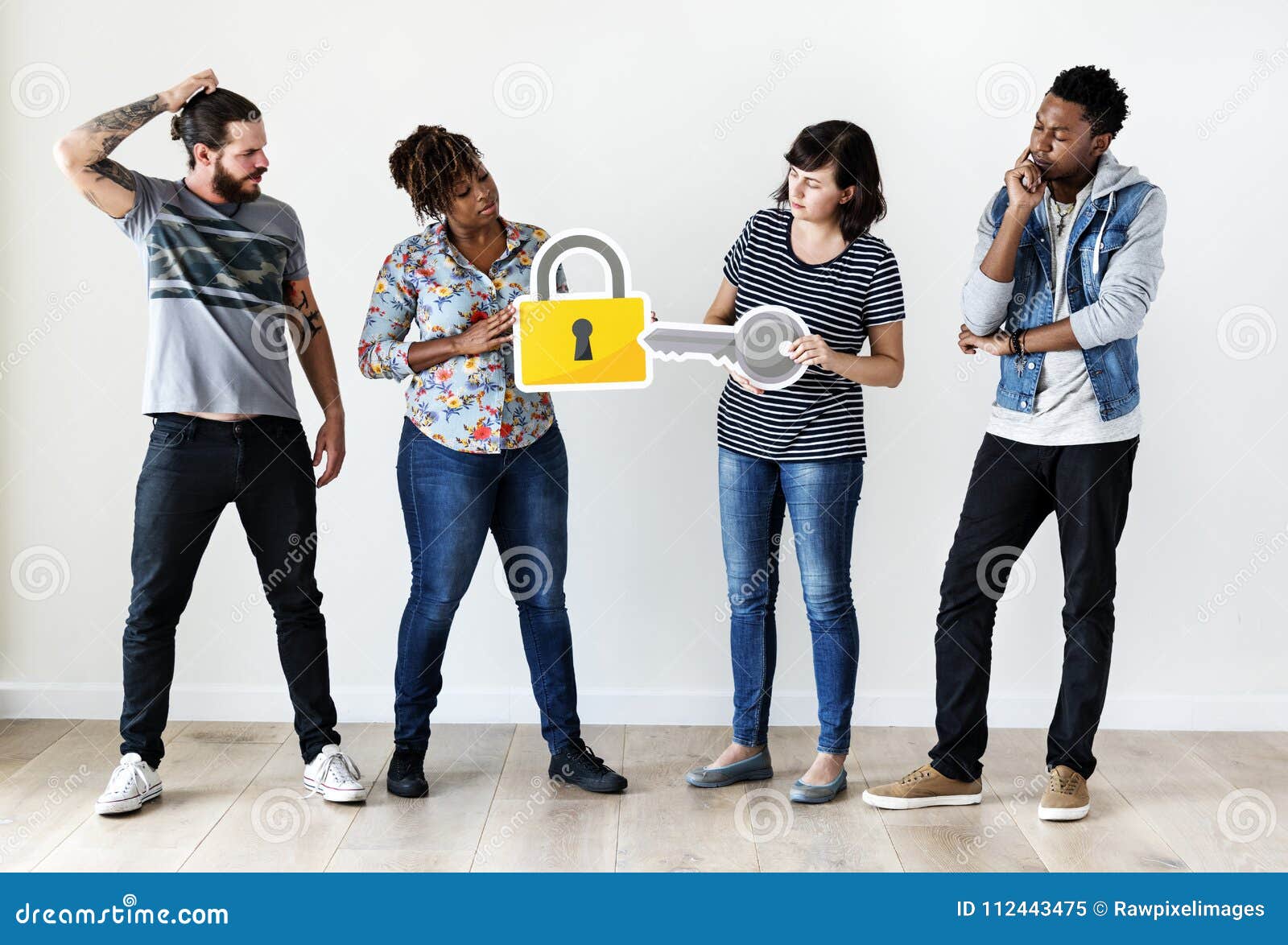 Group of People with Protection Concept Stock Image - Image of unlock ...