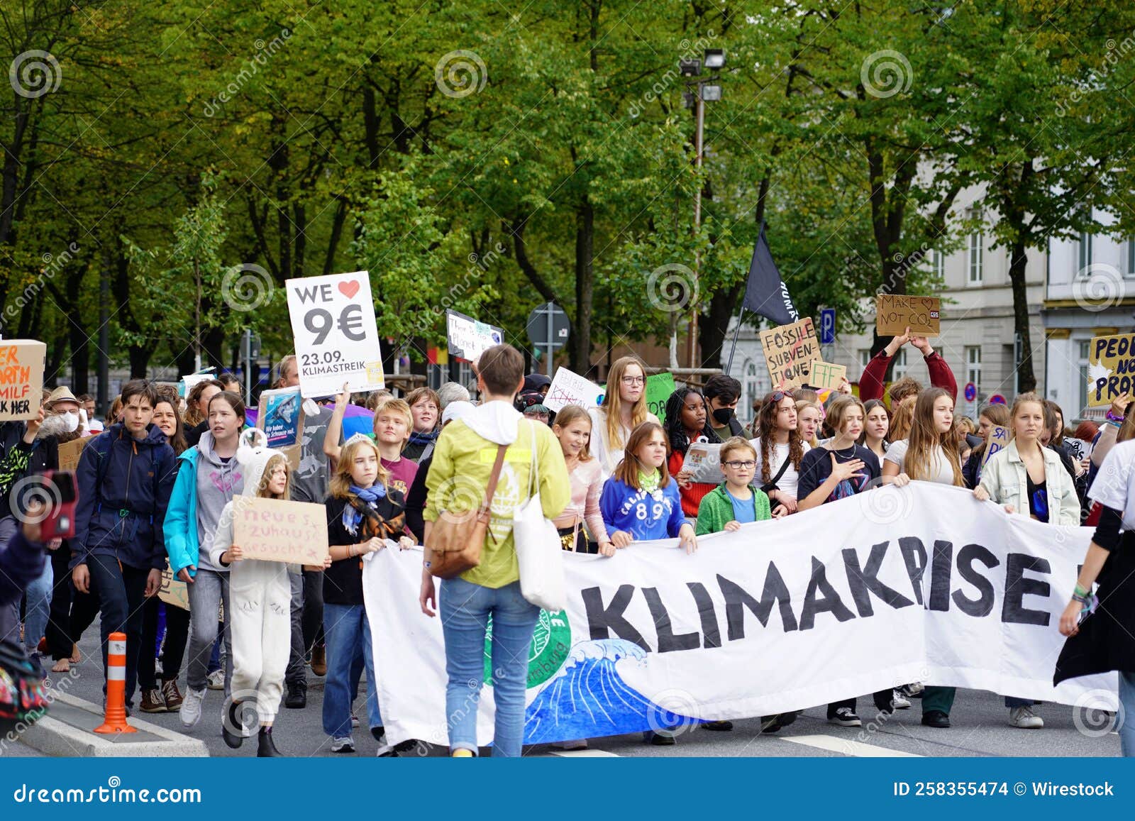 Group of People Protesting in the Streets of Hamburg, Germany for the ...