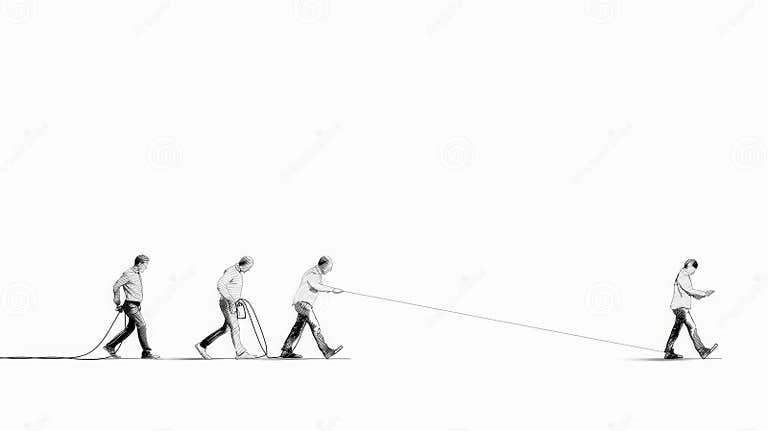 A Group of People Pulling a Rope Together Symbolizing Teamwork ...