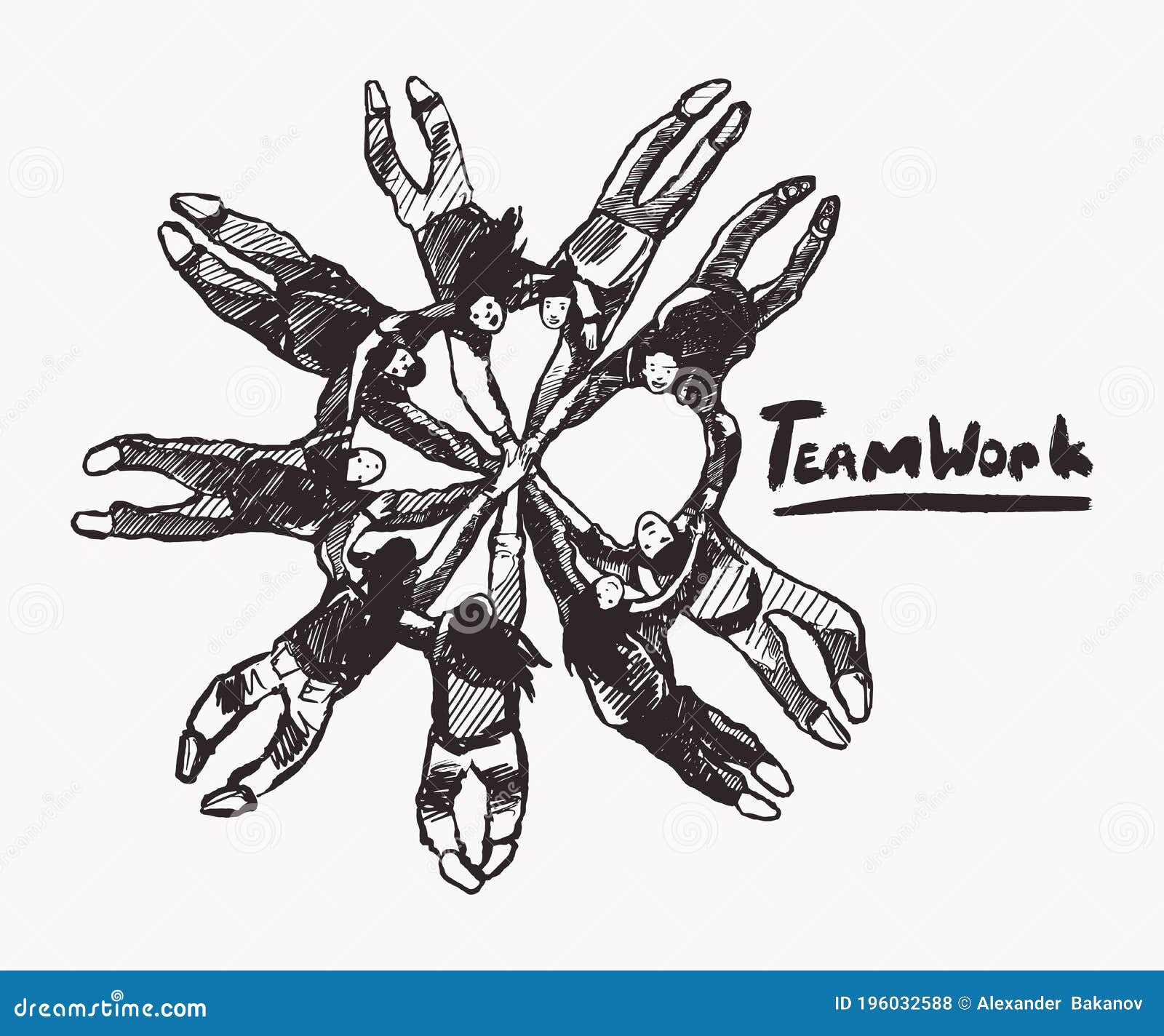 Group People Hand Teamwork Stack of Hands Vector Stock Vector ...
