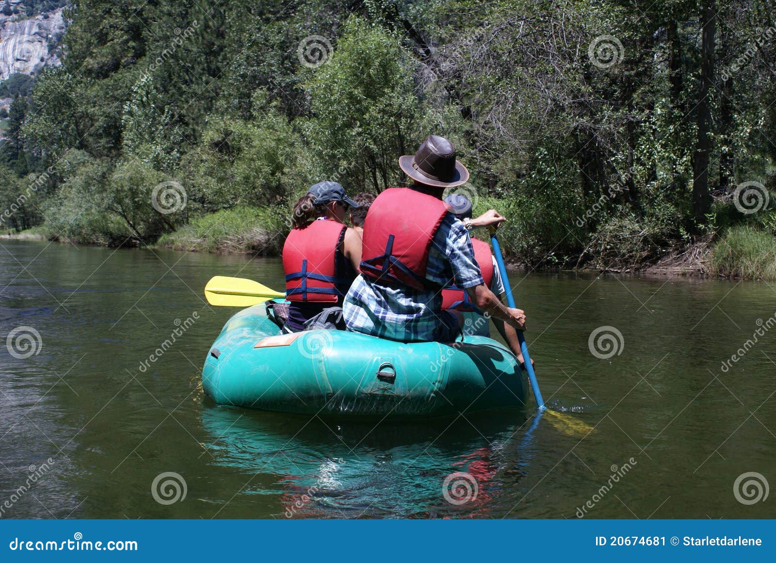 Group of People Rafting Down the River Stock Image - Image of ...