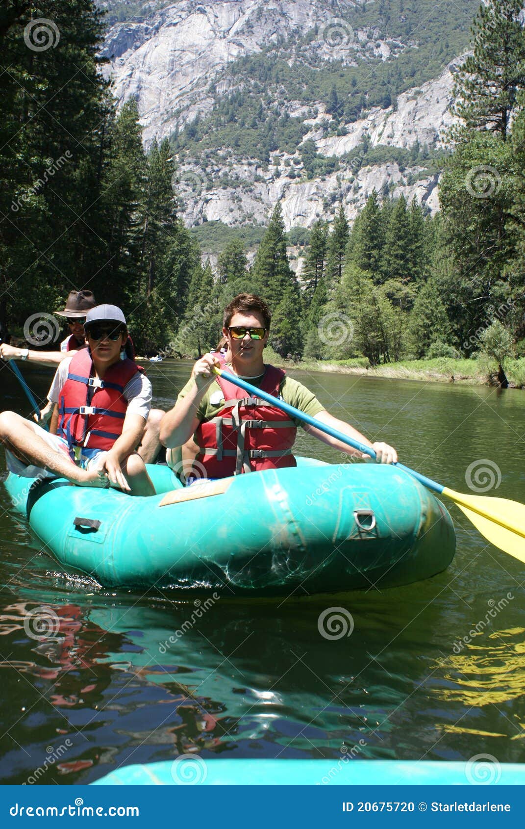 Group of People Rafting Down the River Stock Photo - Image of ...