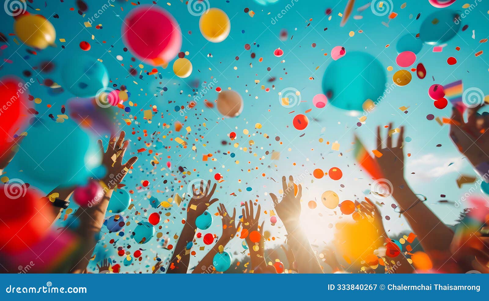 Group of People Raise Their Hands To Celebrate Various Festivals by ...