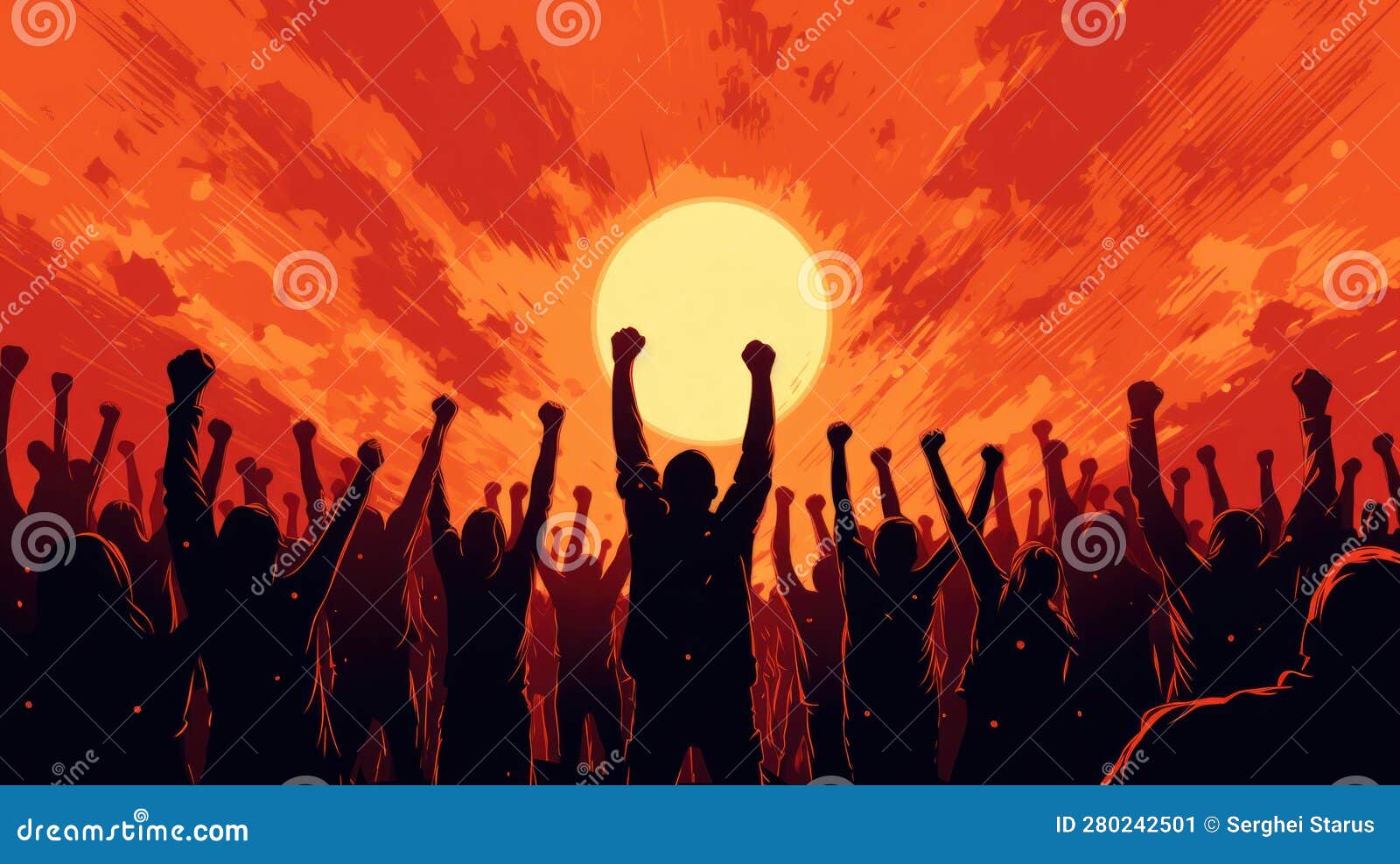 A Group of People Raising Their Hands in the Air. Generative AI Image ...