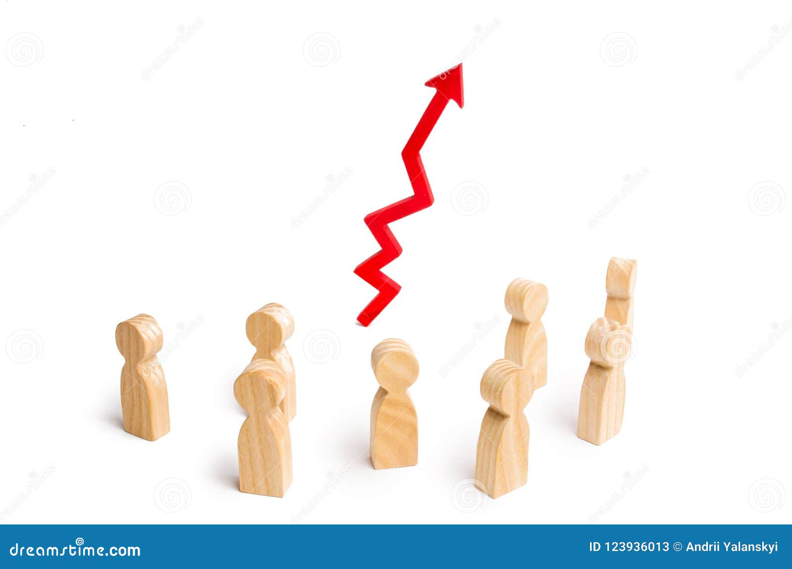 Group of People and a Red Arrow Up. the Concept of Increasing Demand ...