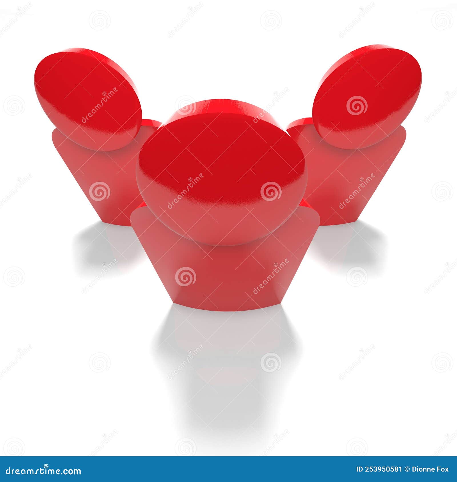 Group of People in Red, 3D Rendered Stock Illustration - Illustration ...