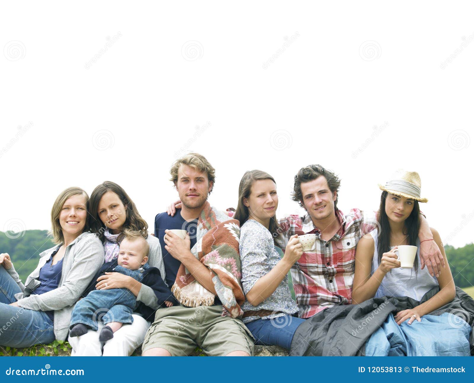 Group of People Relaxing Outdoors with Coffee Stock Image - Image of ...