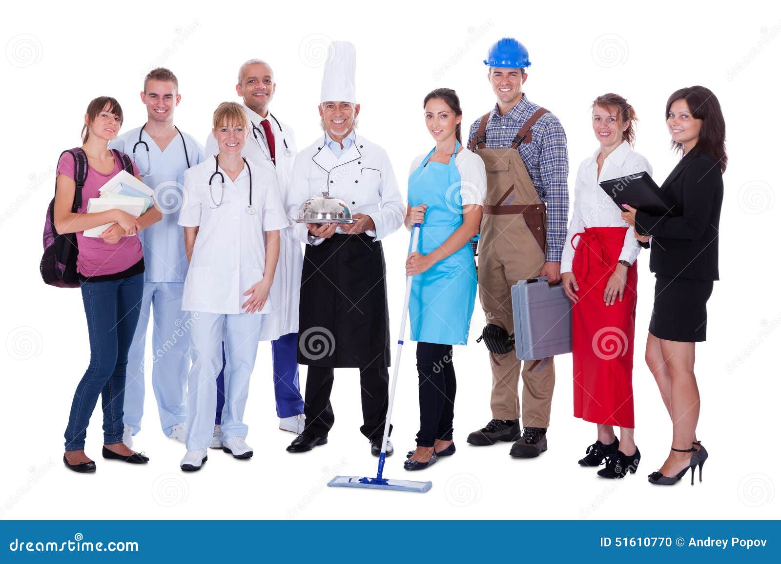 Group of People Representing Diverse Professions Stock Photo - Image of ...