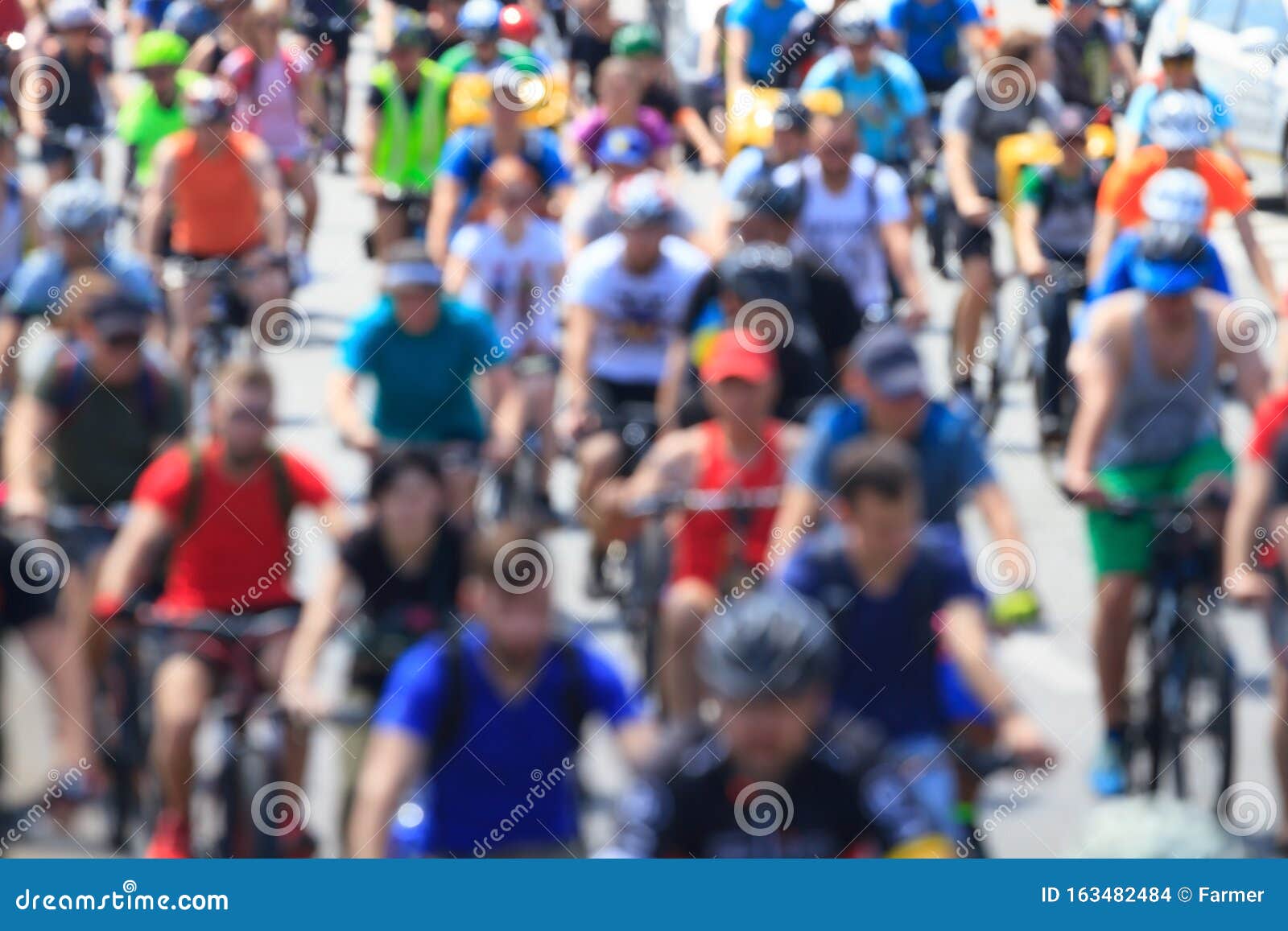 Group of People Ride Bikes on the Road Stock Photo - Image of crowd ...