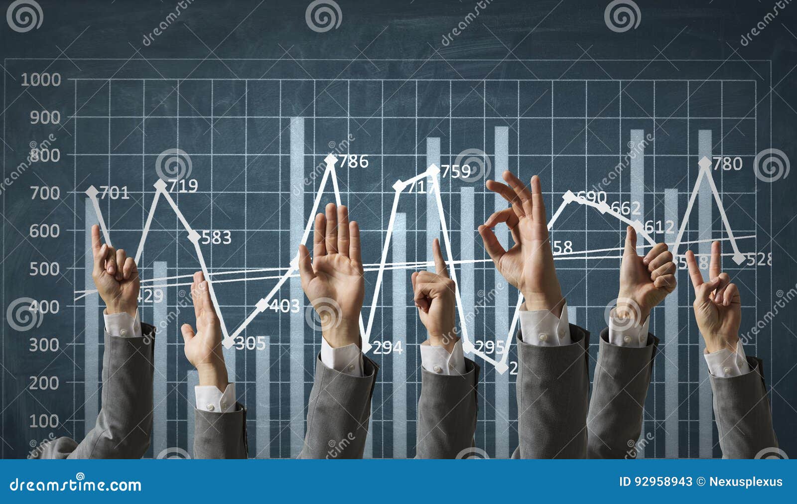 Group of People Rise Hands . Mixed Media Stock Image - Image of human ...