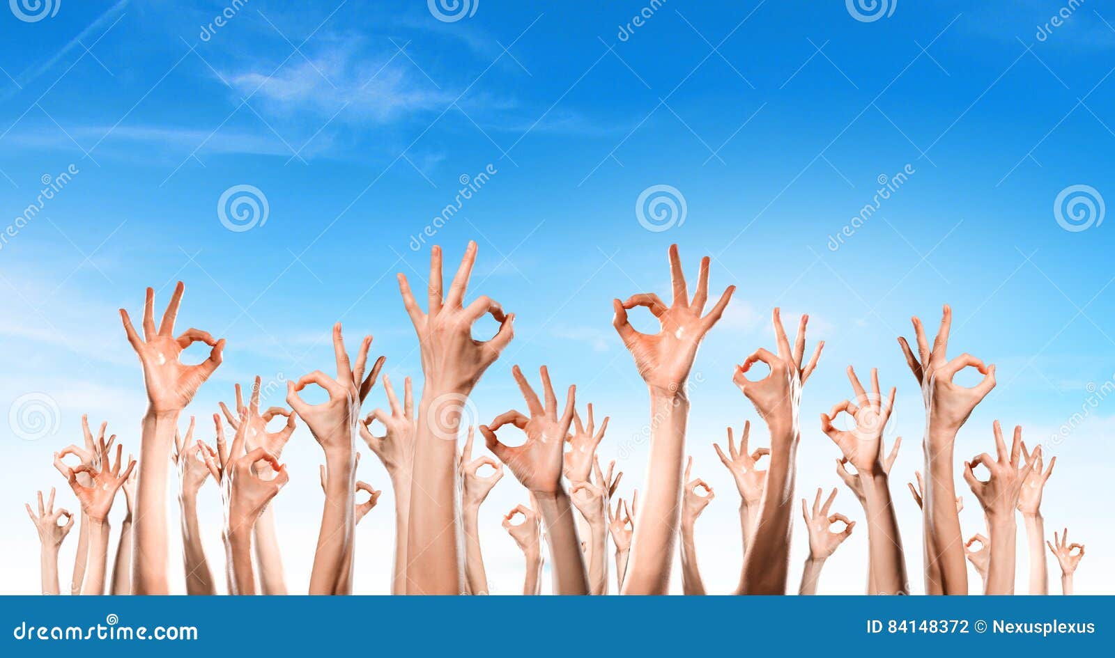 Group of People Rise Hands . Mixed Media Stock Photo - Image of ...