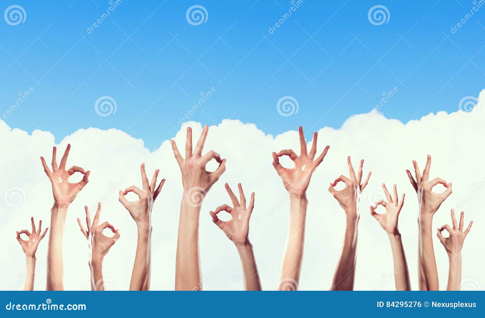Group of People Rise Hands . Mixed Media Stock Photo - Image of ...