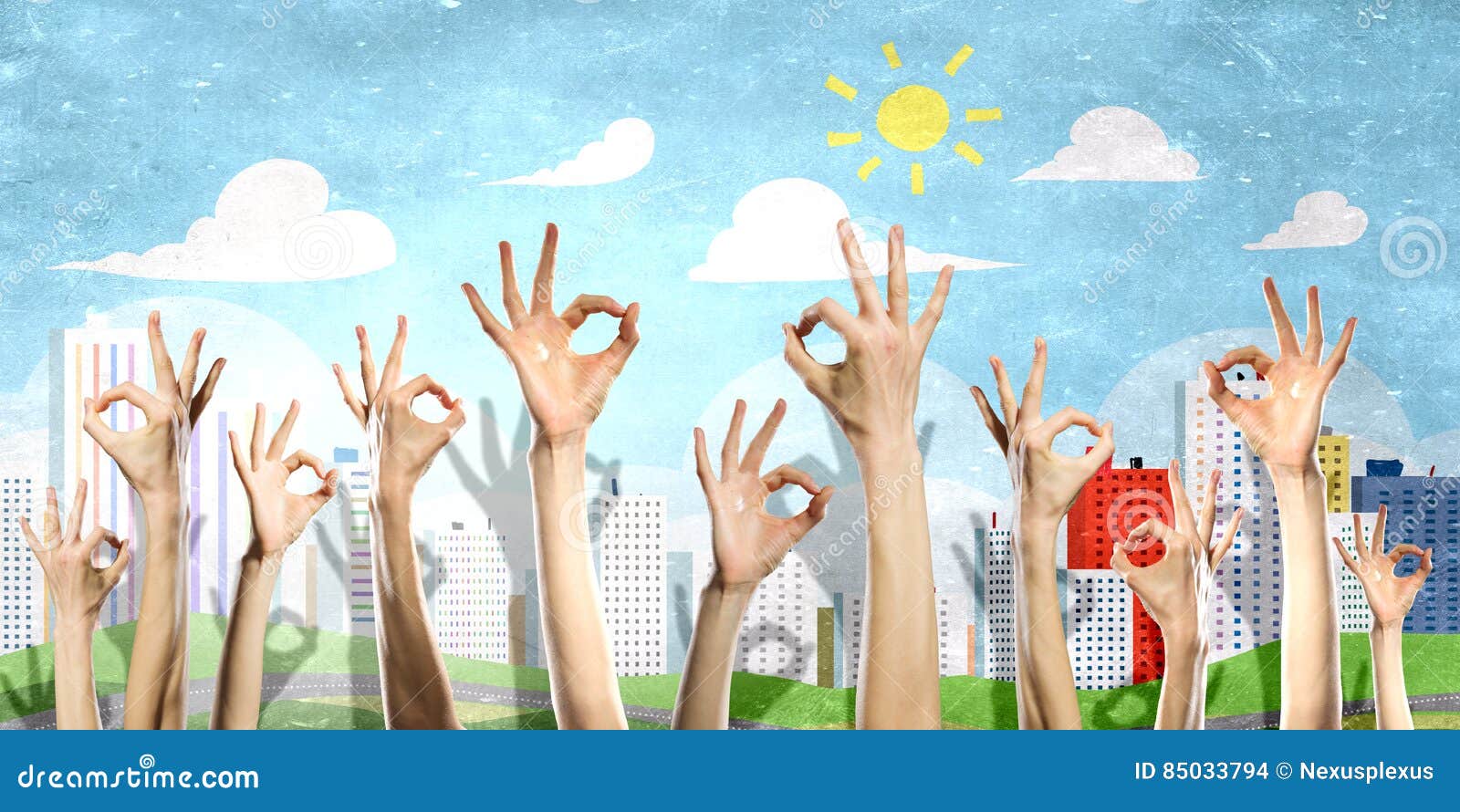 Group of People Rise Hands . Mixed Media Stock Photo - Image of rise ...