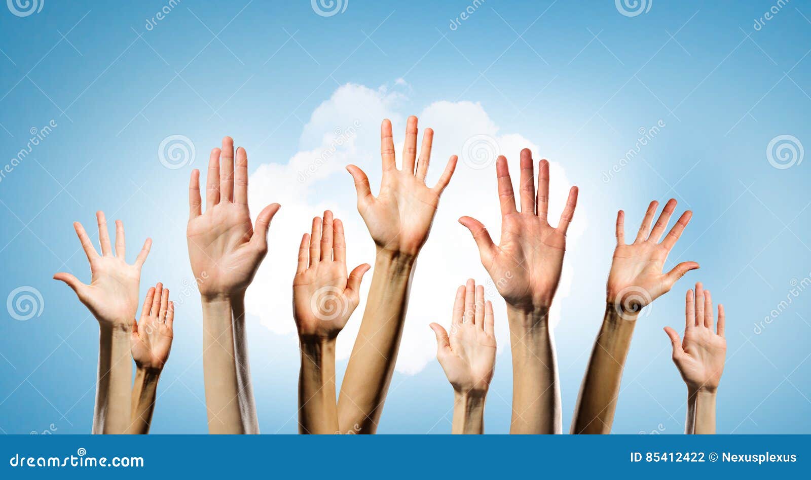 Group of People Rise Hands . Mixed Media Stock Photo - Image of gesture ...