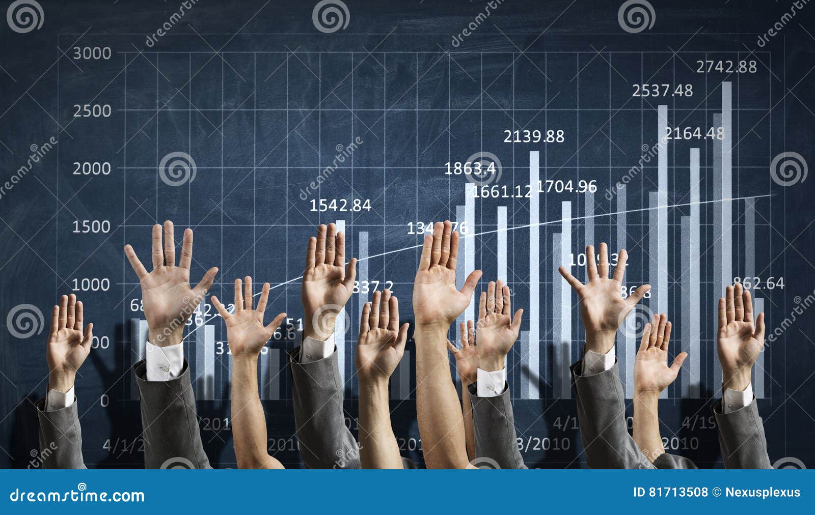 Group of people rise hands stock photo. Image of market - 81713508