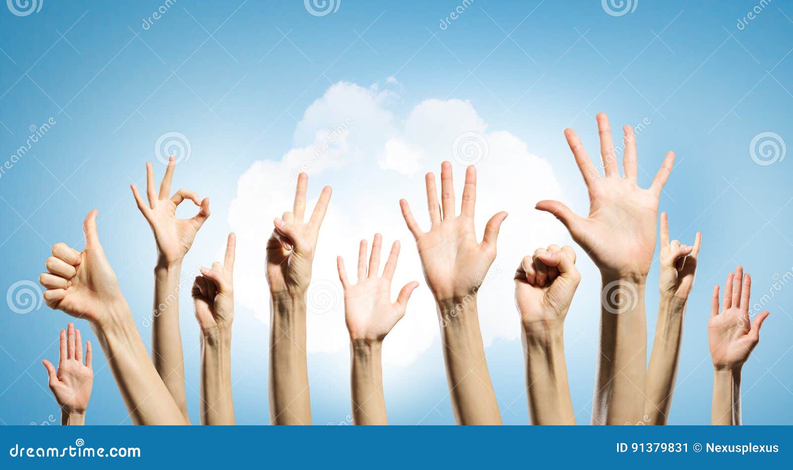 Group of people rise hands stock image. Image of rise - 91379831