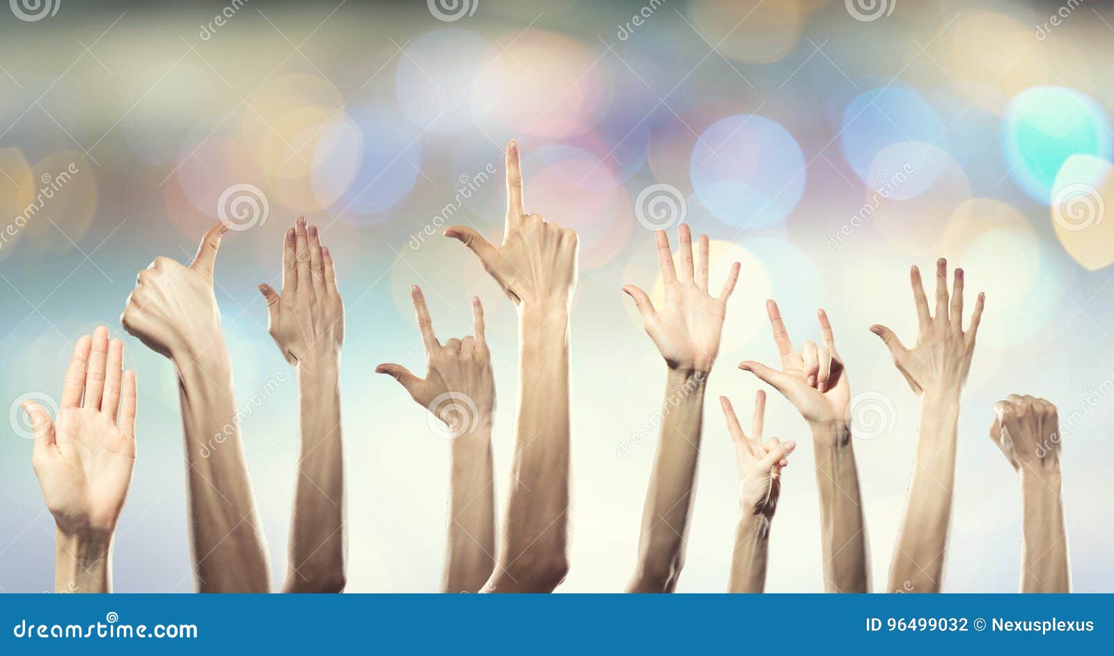 Group of people rise hands stock photo. Image of render - 96499032