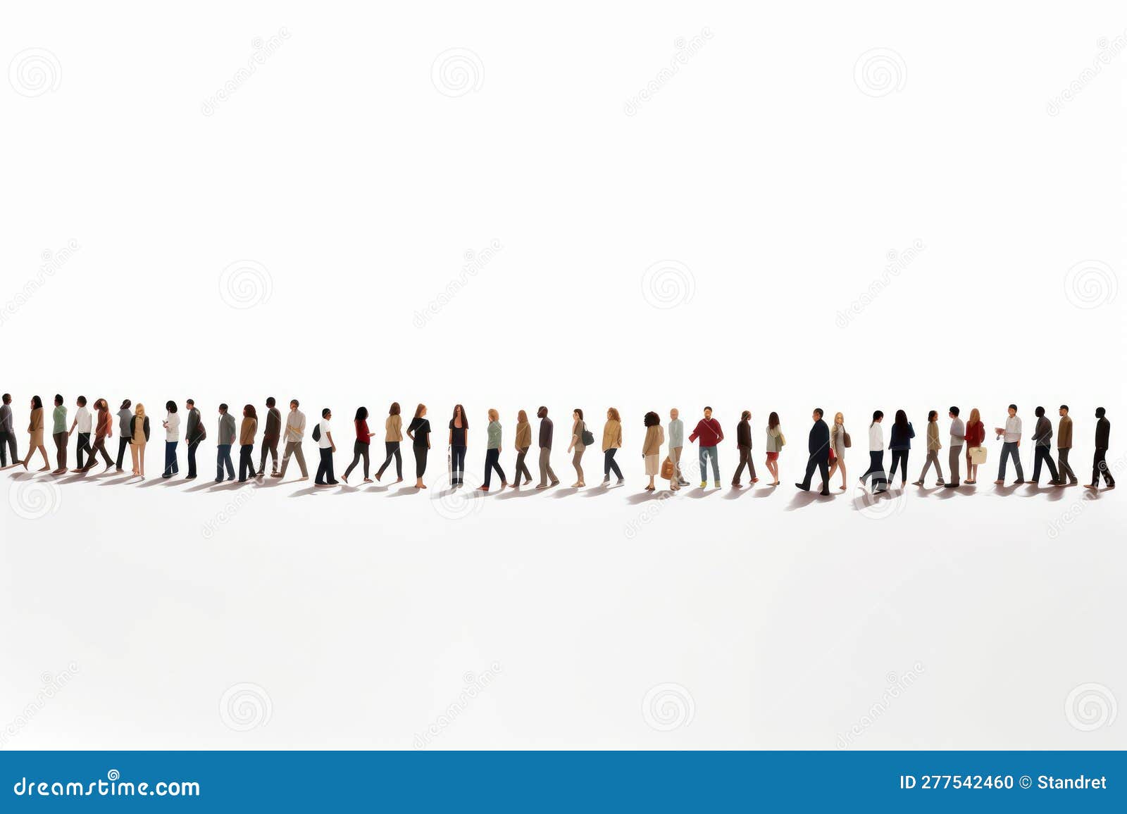 Group of People that are in a Row. Beautiful Illustration Picture Stock ...