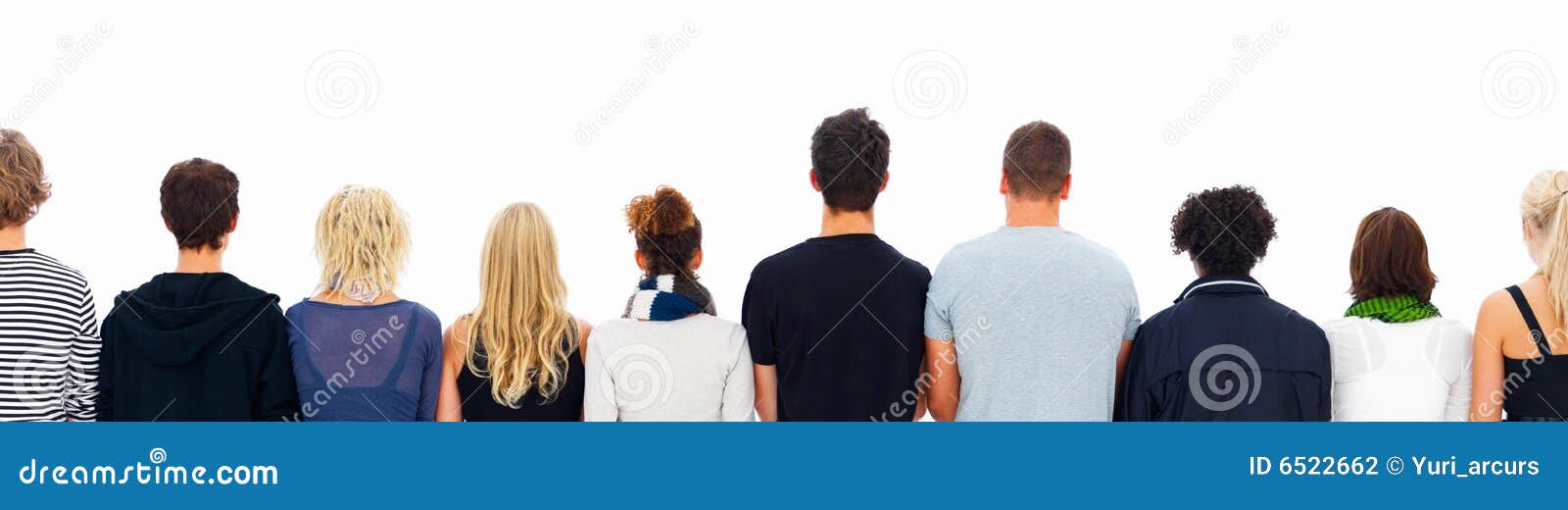 Group Of People,in A Row With Copyspace Stock Photo - Image of female ...