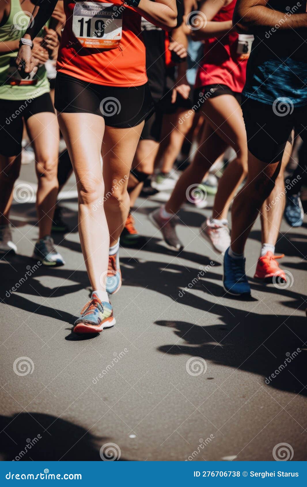 A Group of People Running in a Marathon. AI Generative Image. Stock ...