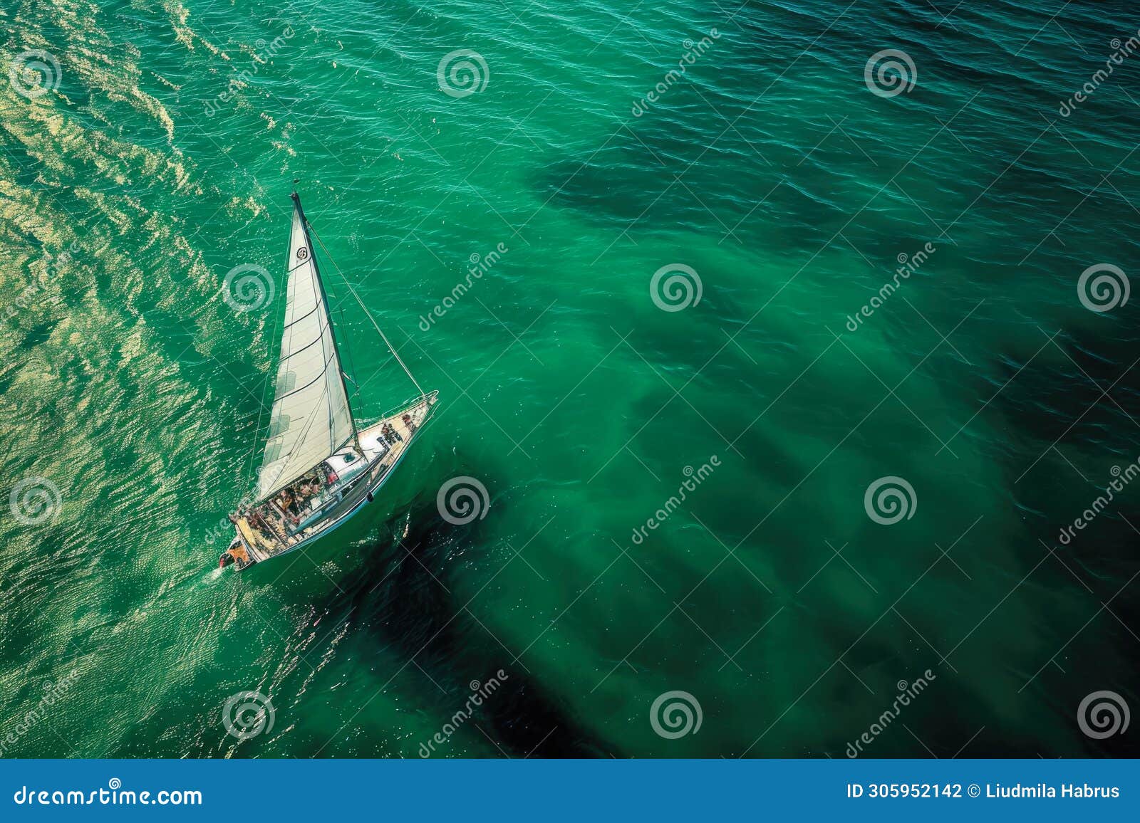 Group of People Sailing a Yacht in the Atlantic Stock Photo - Image of ...
