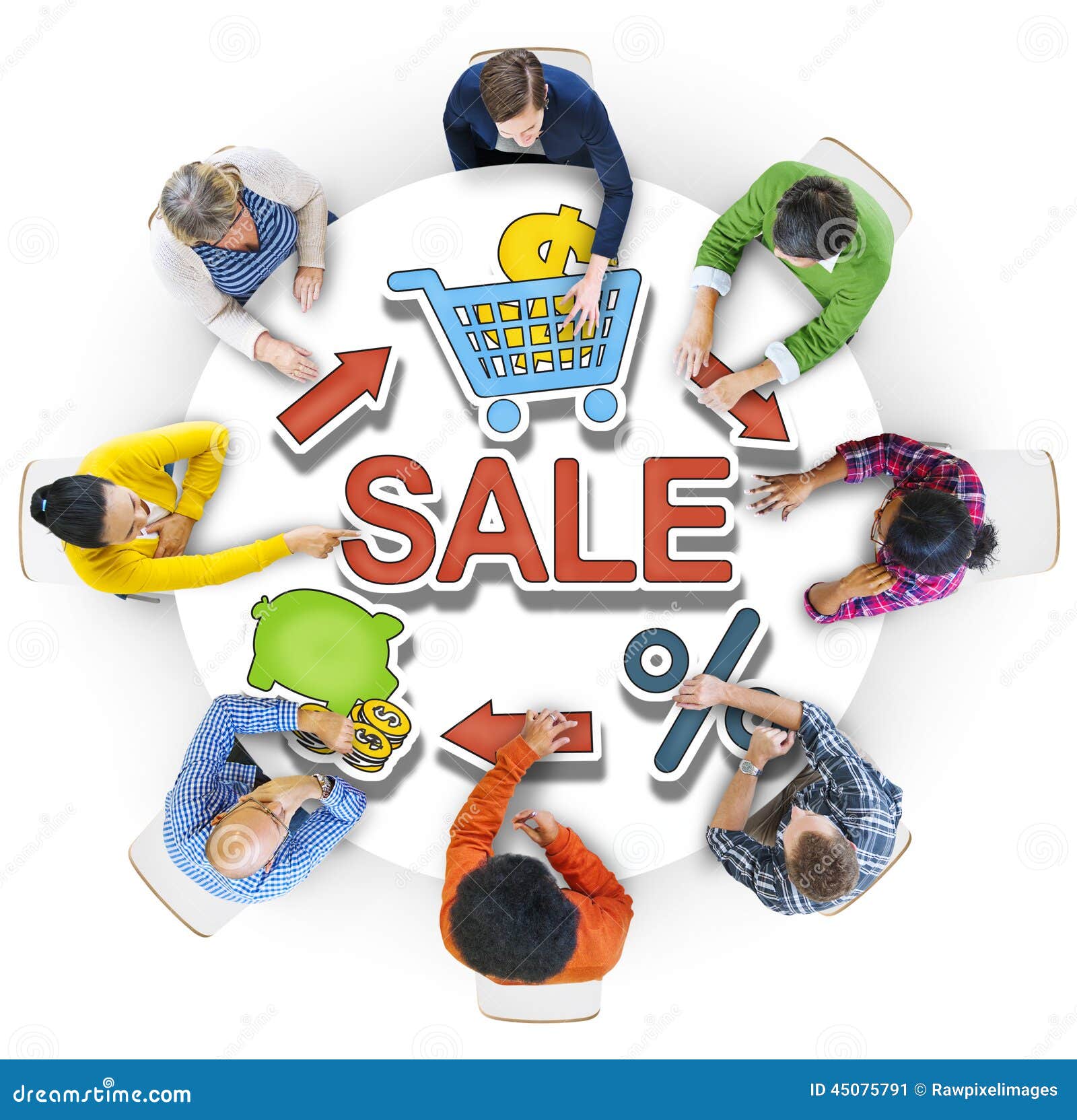 Group of People and Sale Concepts Stock Illustration - Illustration of ...