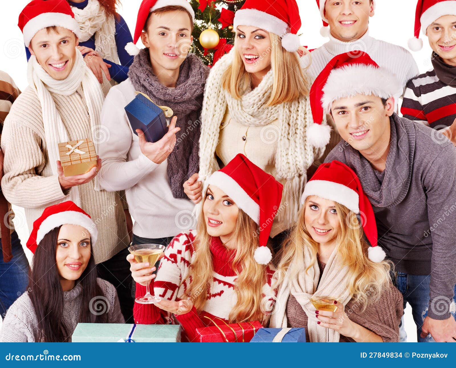 Group people and Santa. stock photo. Image of holiday - 27849834