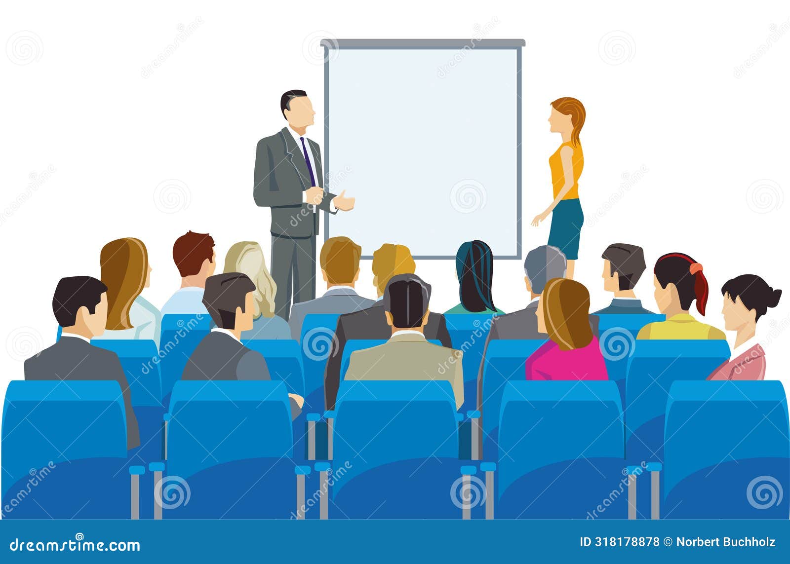 A Group of People in the Seminar. Illustration Stock Vector ...