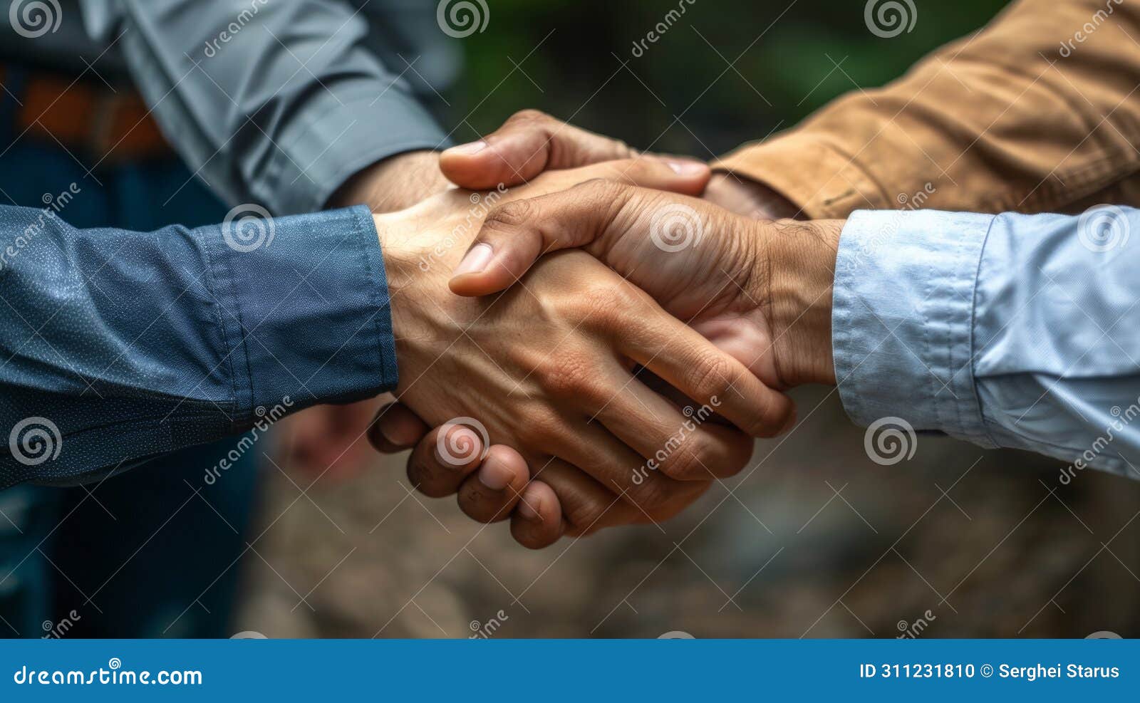 A Group of People are Shaking Hands Together, AI Stock Photo - Image of ...