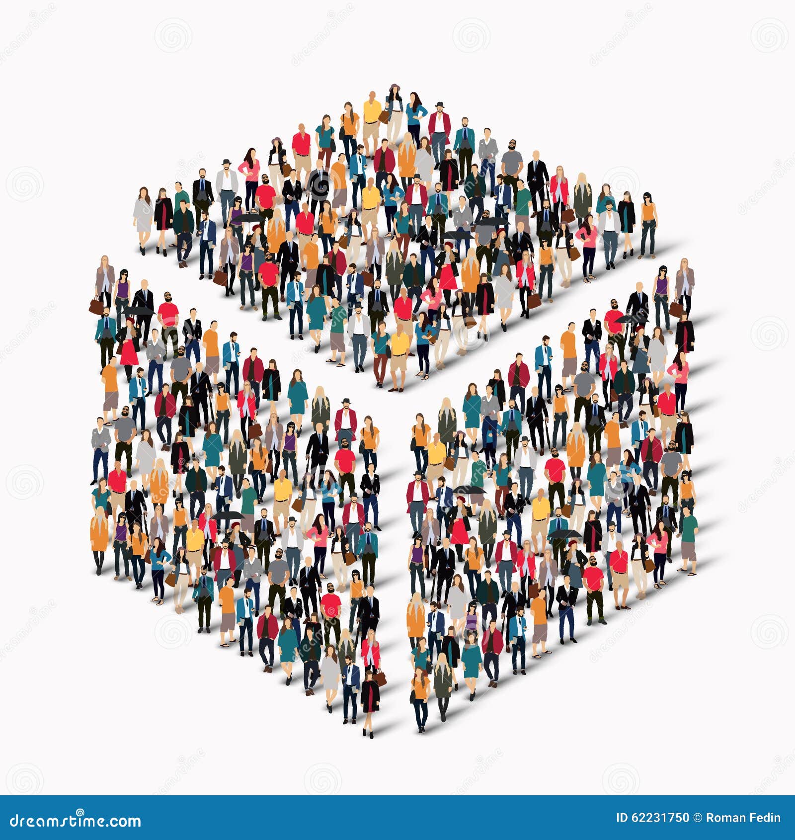 Group people shape cube stock illustration. Illustration of blend ...